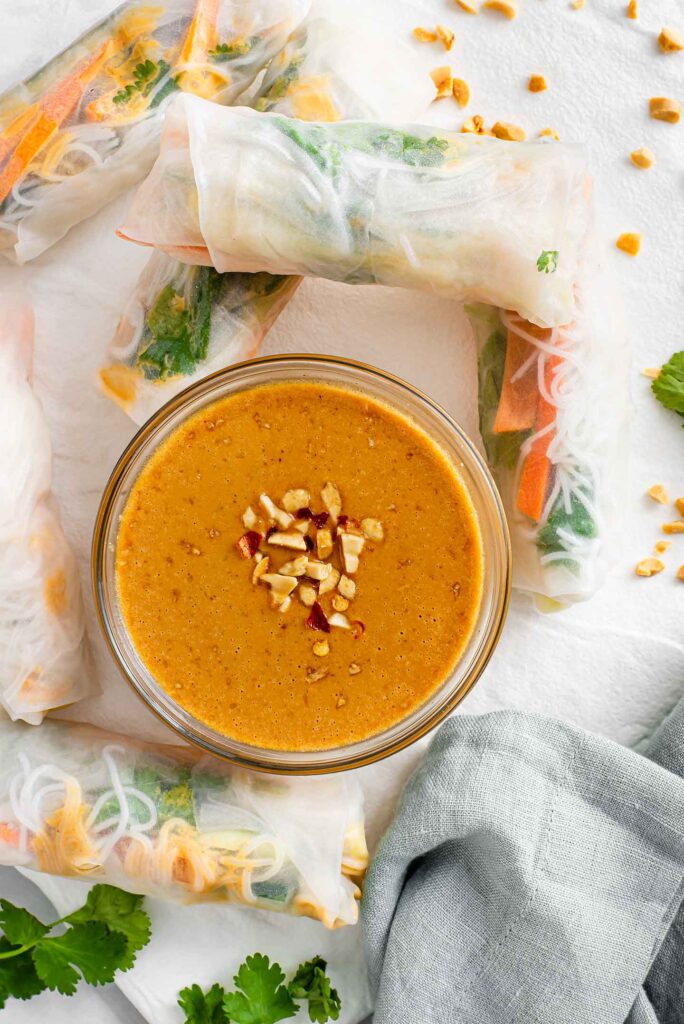 Quick Fresh Spring Rolls With Peanut Sauce • Tasty Thrifty Timely