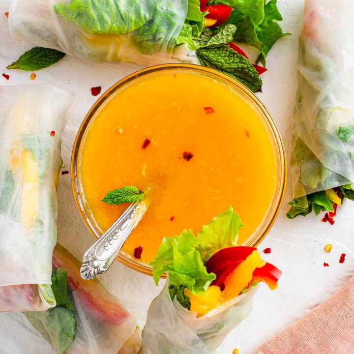 Easy Mango Fresh Rolls with Mango Chilli Sauce • Tasty Thrifty Timely