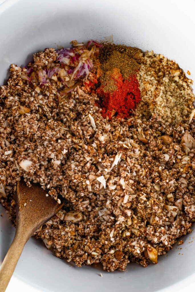 Vegan Mushroom Walnut Ground Round • Tasty Thrifty Timely