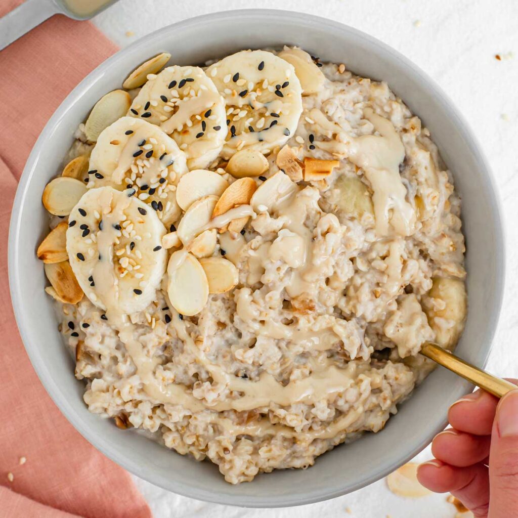 Maple Tahini Oatmeal For Your Best Morning • Tasty Thrifty Timely