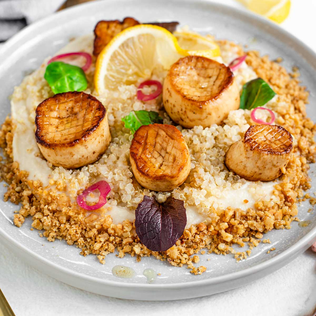 Vegan "Scallops" & Parsnip Puree For A Special Date • Tasty Thrifty Timely