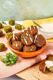 Falafel Bowl With Falafel That Won't Fall Apart! • Tasty Thrifty Timely