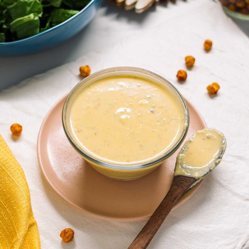 Zingy Vegan Caesar Dressing Better Than Store-Bought • Tasty Thrifty Timely