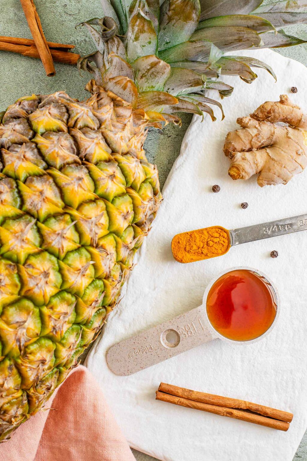 Pineapple Skin Ginger Turmeric Tea • Tasty Thrifty Timely