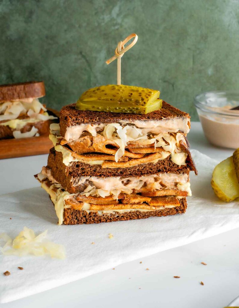 Vegan Reuben With Tofu Shaved "Meat" • Tasty Thrifty Timely